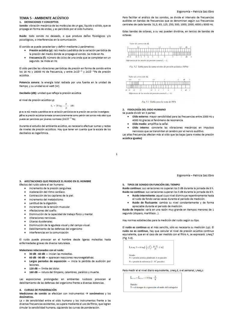5. TEMA 5 Ambiente acústico | PDF | Sonido | Decibel