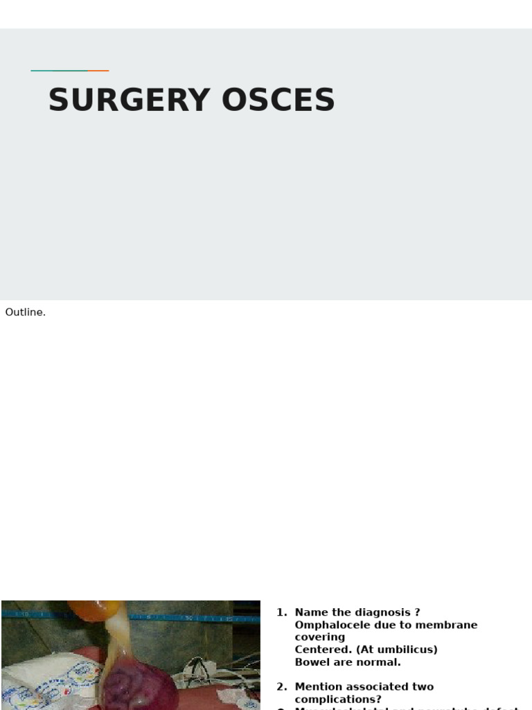 Surgery Osces | PDF | Human Diseases And Disorders | Diseases And Disorders