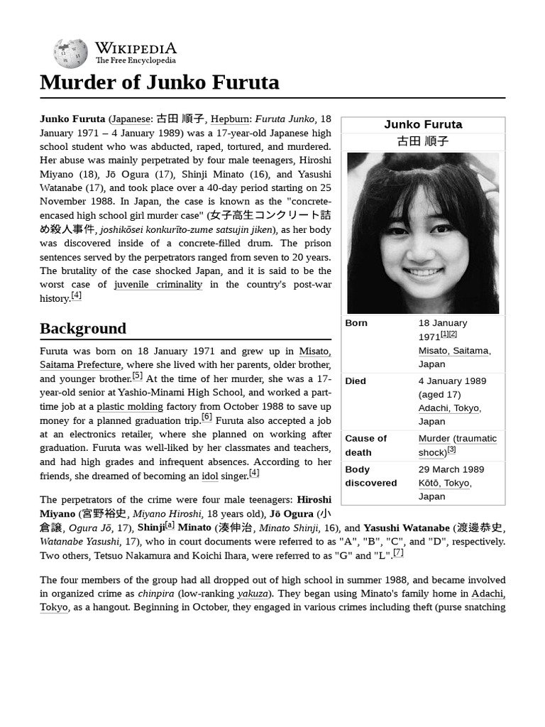 Murder of Junko Furuta | PDF | Criminology | Crimes