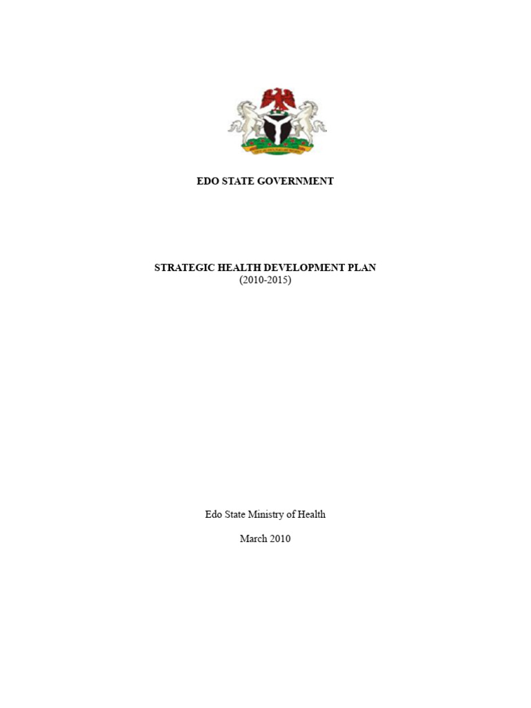 Edo State Strategic Health Development Plan 2010-2015 | PDF ...