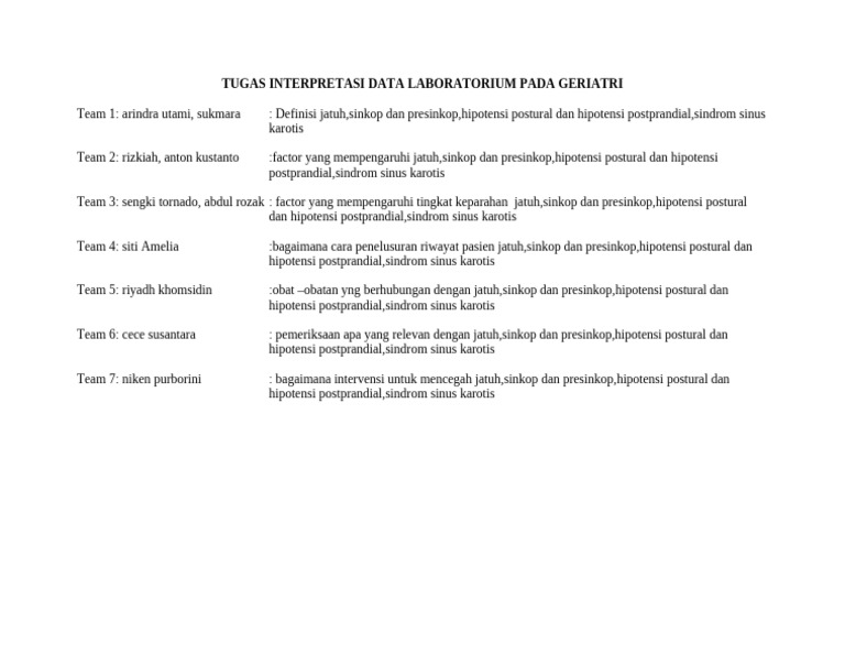 Tugas Interpretasi Data Laboratorium Pada Geriatri | PDF