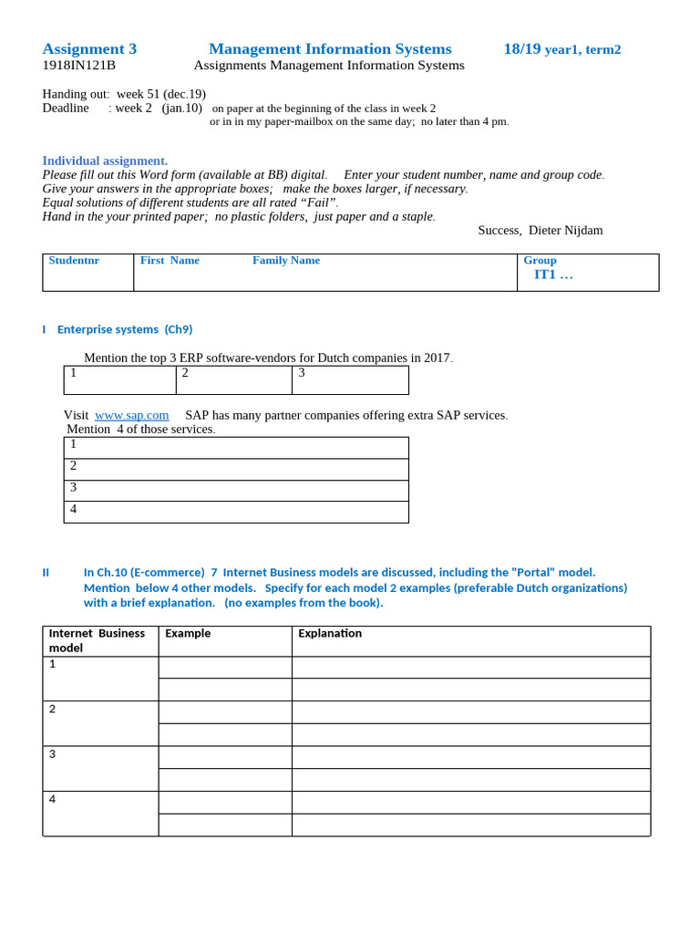ASSIGNMENT3 Management Information Systems | PDF | Business Process ...