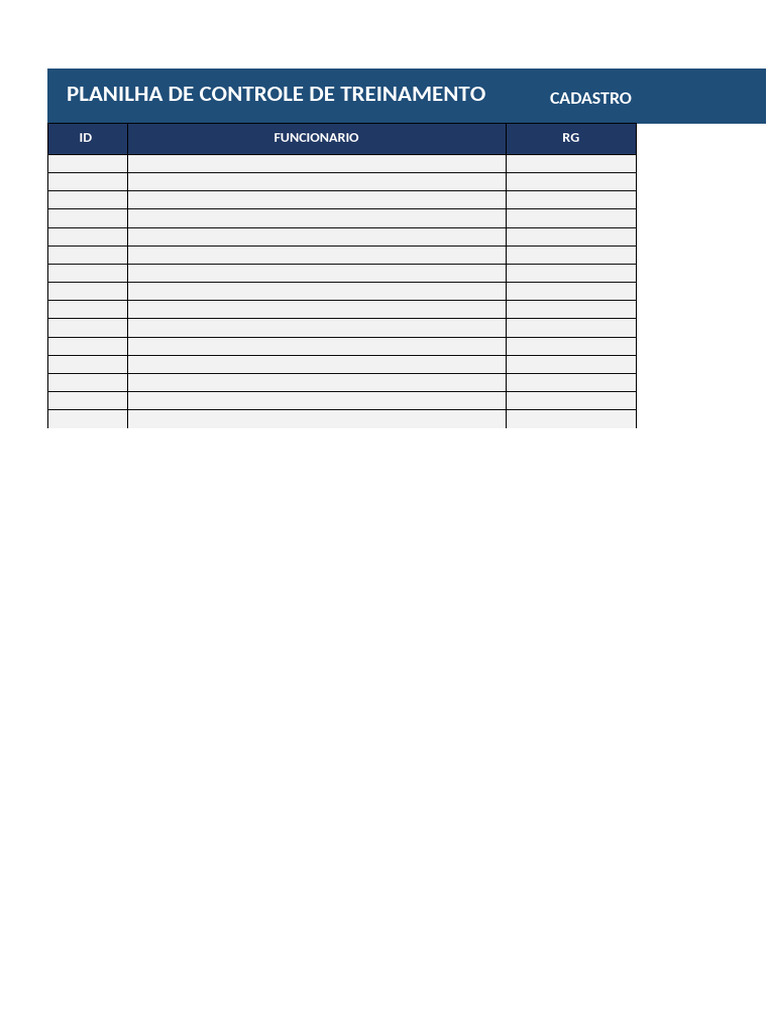 Planilha de Controle de Treinamentos 1.2 | PDF