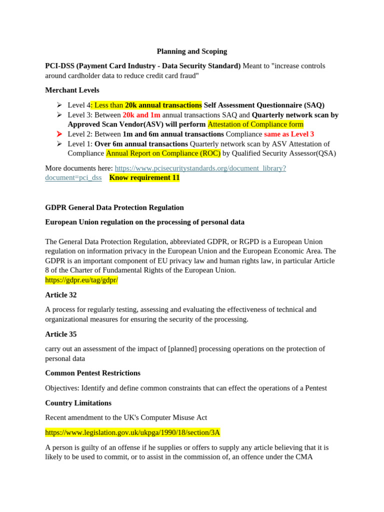 Planning And Scoping Pdf Penetration Test Information Technology