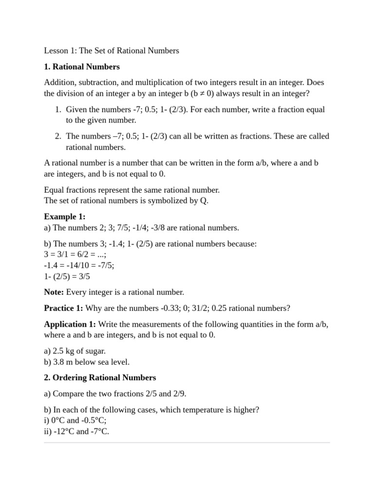 Understanding Rational Numbers and Their Properties | PDF | Numbers ...