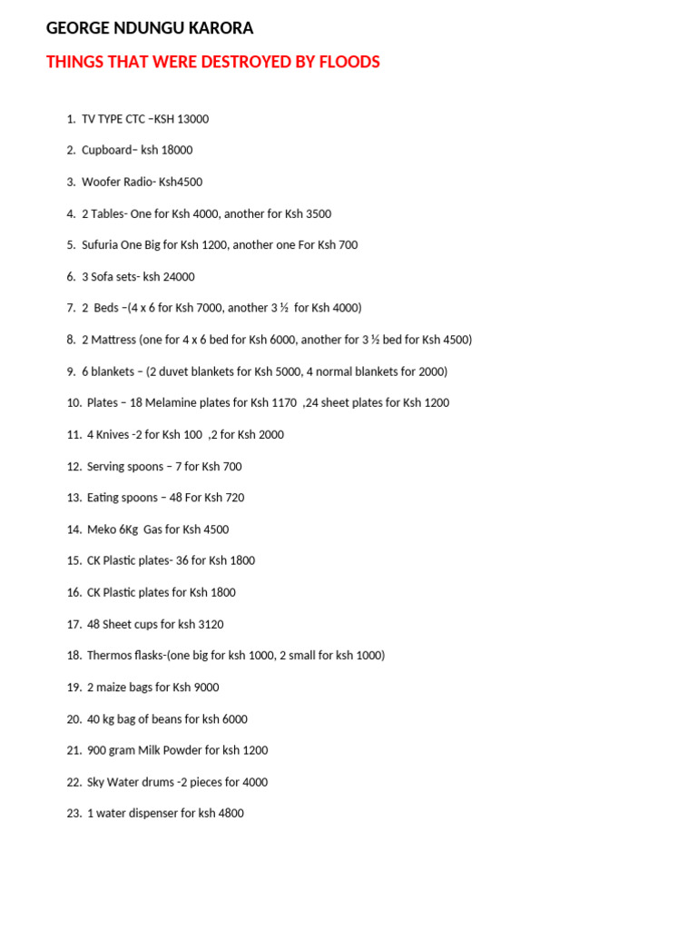 George Ndungu Karora | PDF | Shoe | Clothing