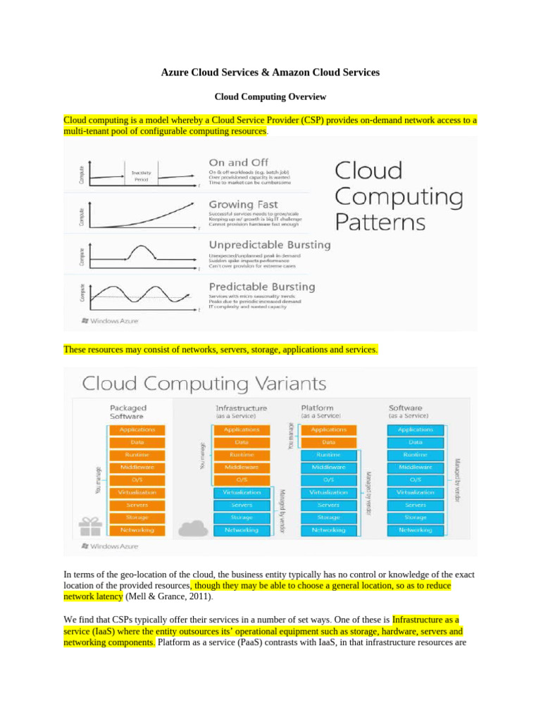 Azure Cloud Services - Lecture | PDF | Software As A Service | Cloud Computing