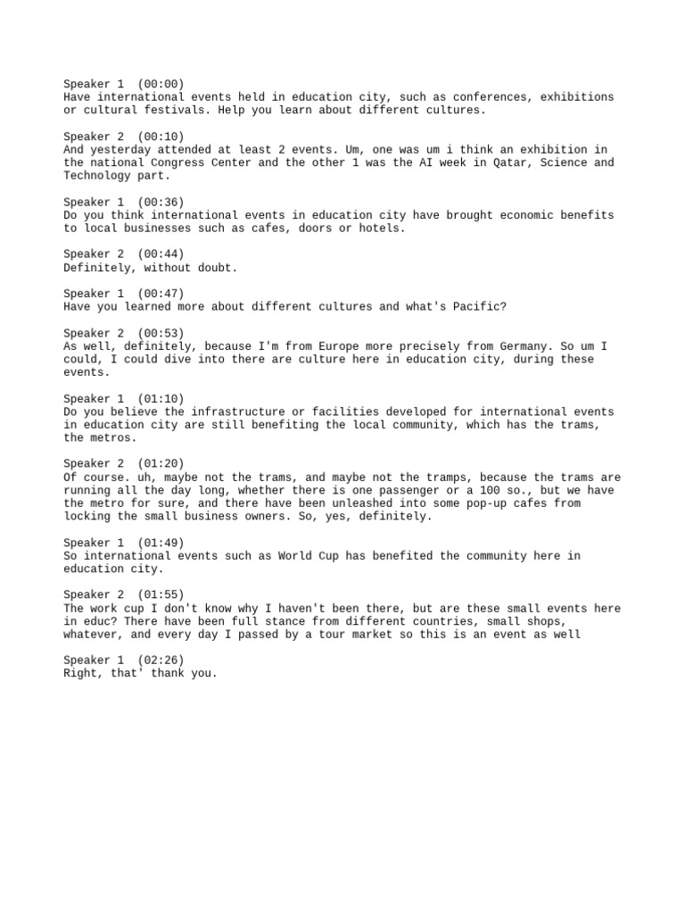 Local Interview 1 Transcript | PDF