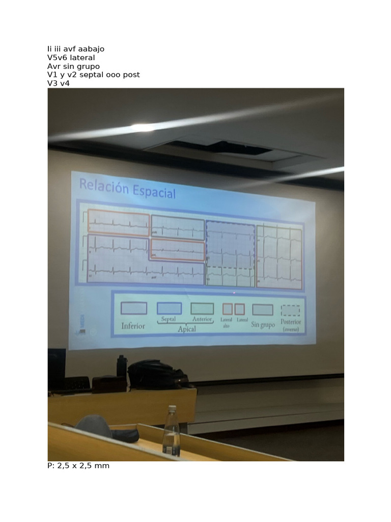 Ii III Avf Aabajo V5v6 Lateral Avr Sin Grupo V1 y v2 Septal Ooo Post V3 v4 | PDF