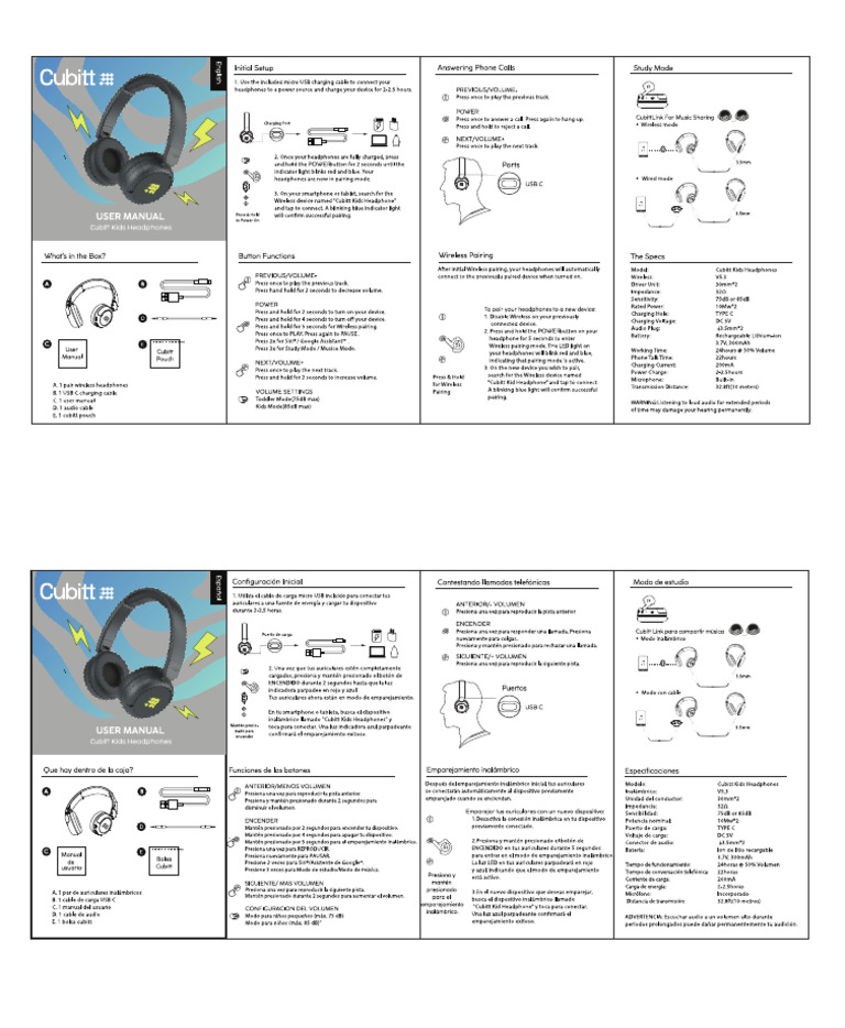 User_Manual_Kids_Headphones | PDF