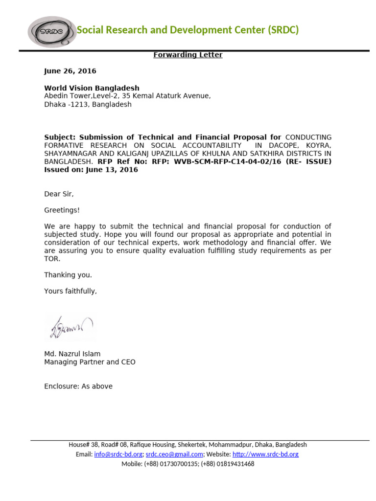 1. Forwarding Letter_Formative Research | PDF