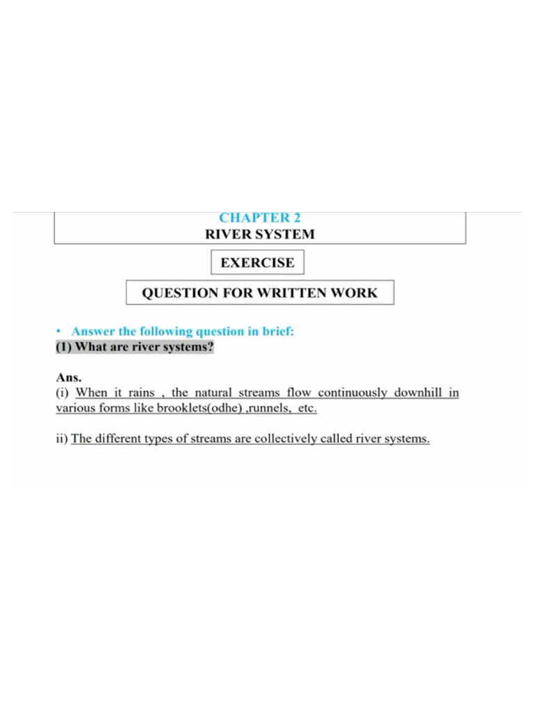 Chapter 2 River System Answers | PDF