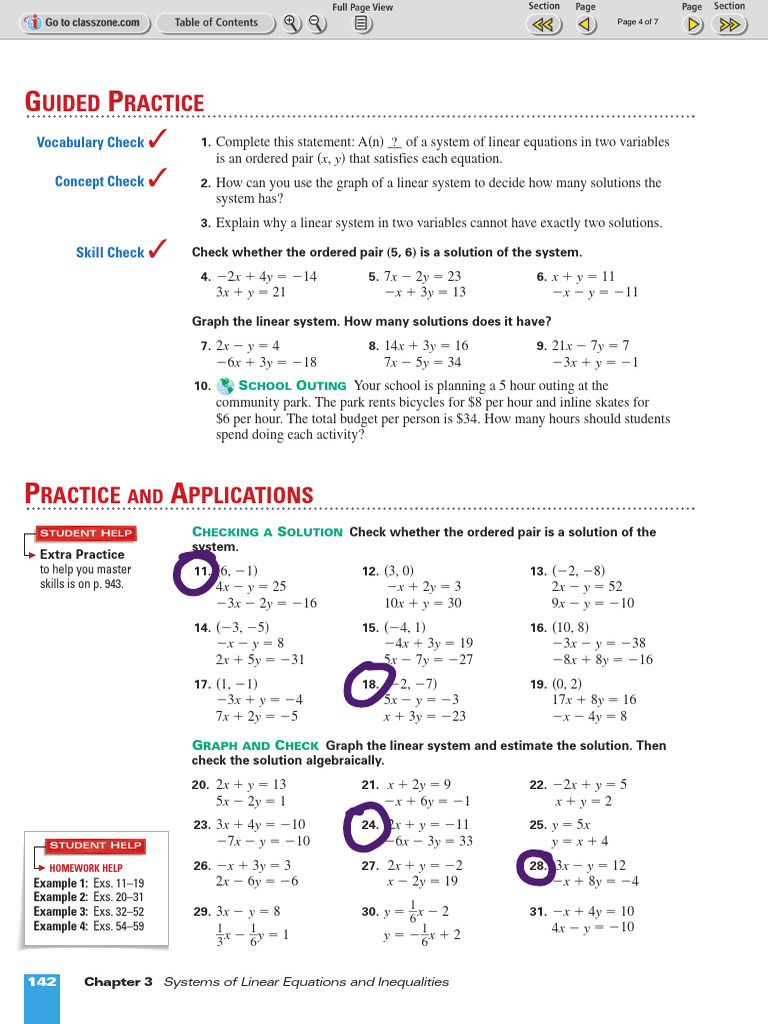 Algebra II CHP 3.1-3.2 | PDF | System Of Linear Equations | Equations