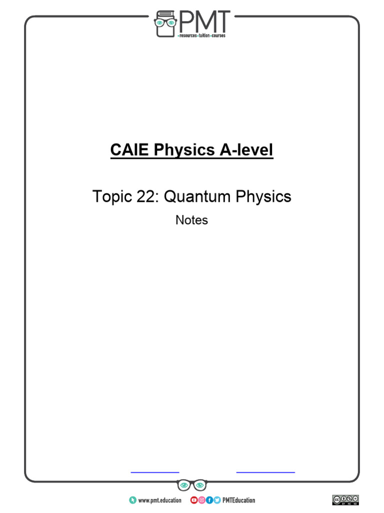 A-Level Quantum Physics Notes | PDF | Emission Spectrum | Photon