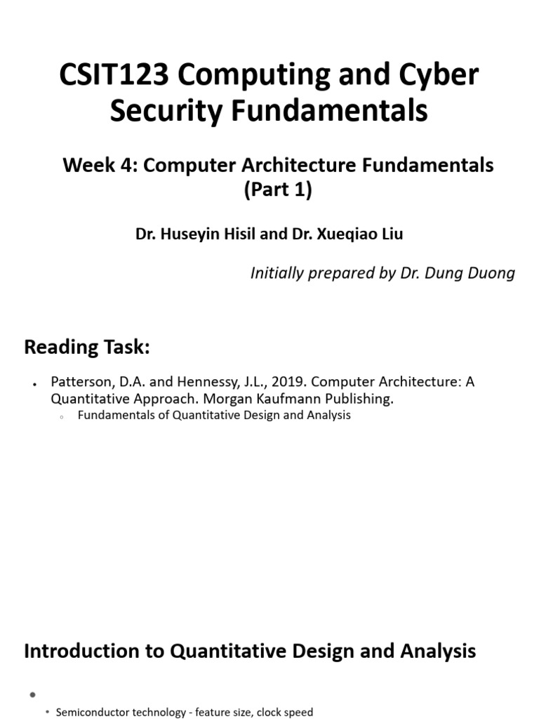 Week 4a - Computer Architecture Fundamentals - Part 1 | PDF | Parallel Computing | Central ...