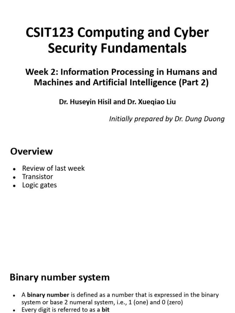 Week 2b - Information Processing in Humans and Machines (Cont) | PDF ...