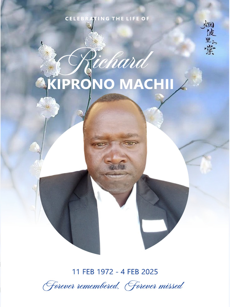 Richard Kiprono Funeral Program | PDF