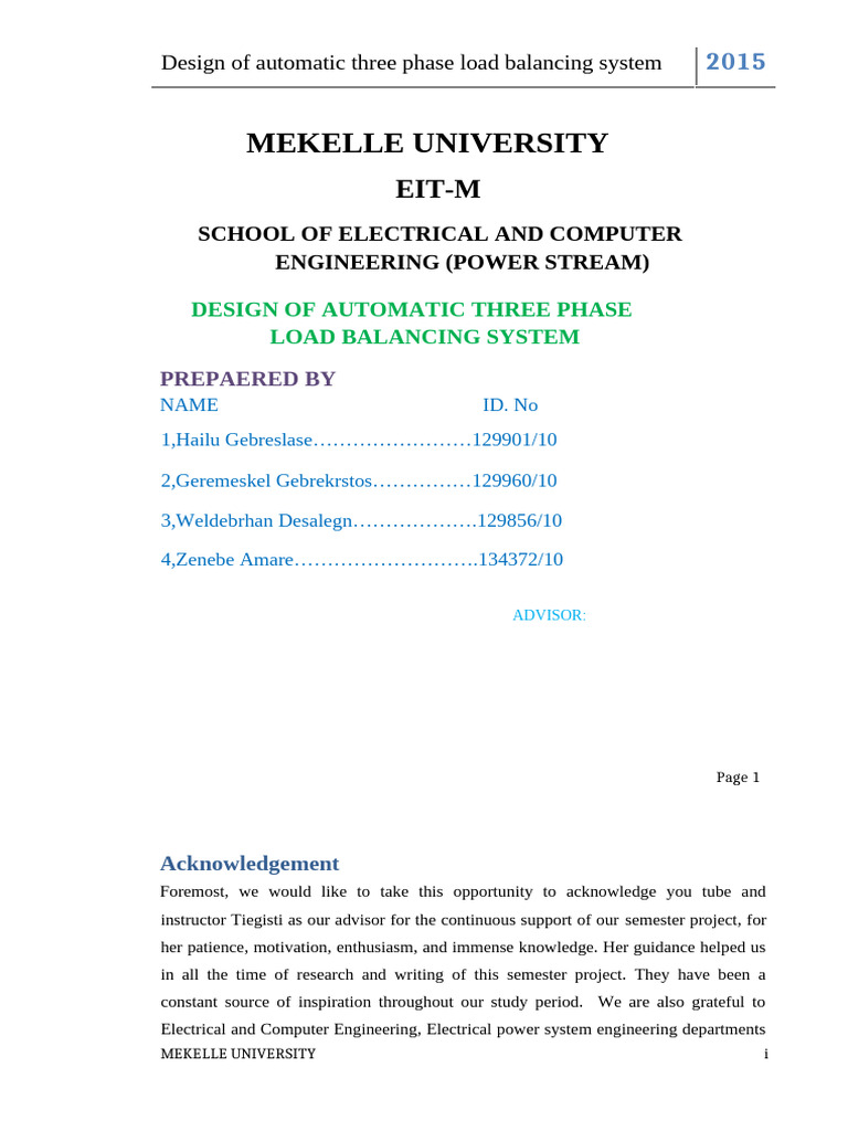 Automatic Three-Phase Load Balancing System | PDF | Rectifier | Transformer