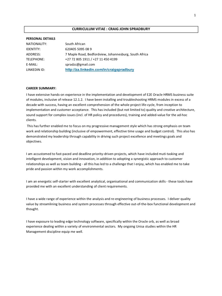 Craig's Resume - Latest Condensed | PDF | Oracle Database | Human ...
