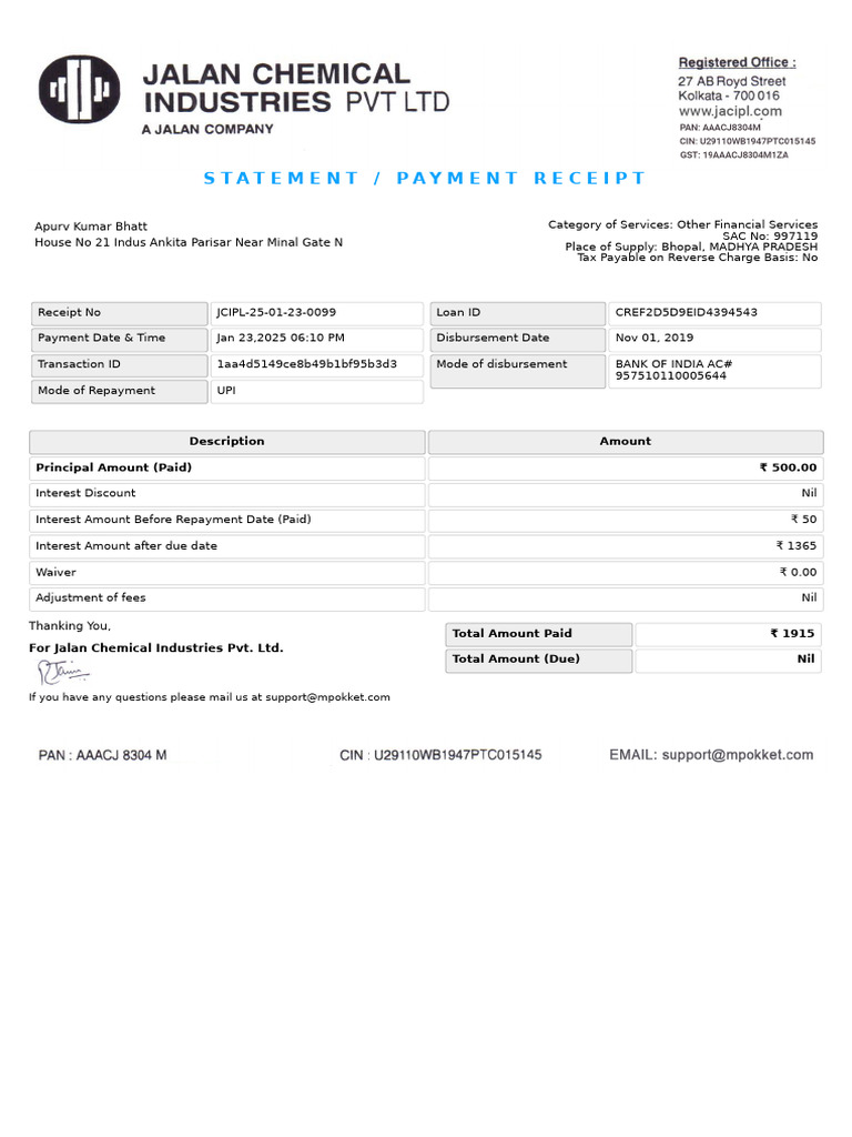 Repayment Receipt CREF2D5D9EID4394543 | PDF