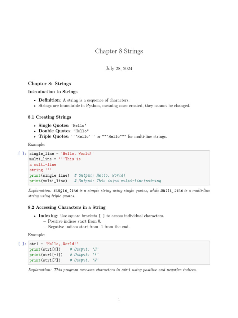 Chapter 8 Strings | PDF | String (Computer Science) | Computing Chapter 8 Strings | PDF | String (Computer Science) | Computing
