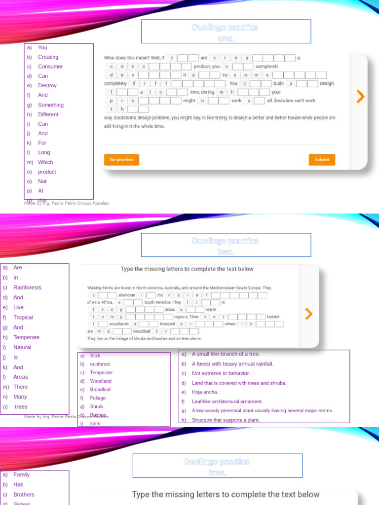 Duolingo-Fill in The Blanks. Second Part | PDF | Shrub