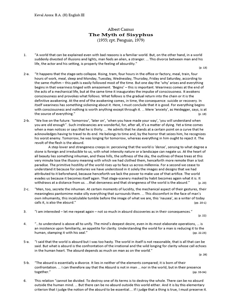 Understanding Camus' Absurdism | PDF | Metaphysics