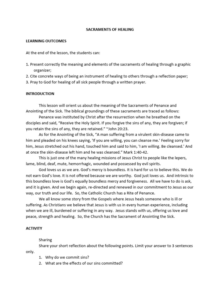 Sacraments of Healing | PDF | Penance | Sacraments