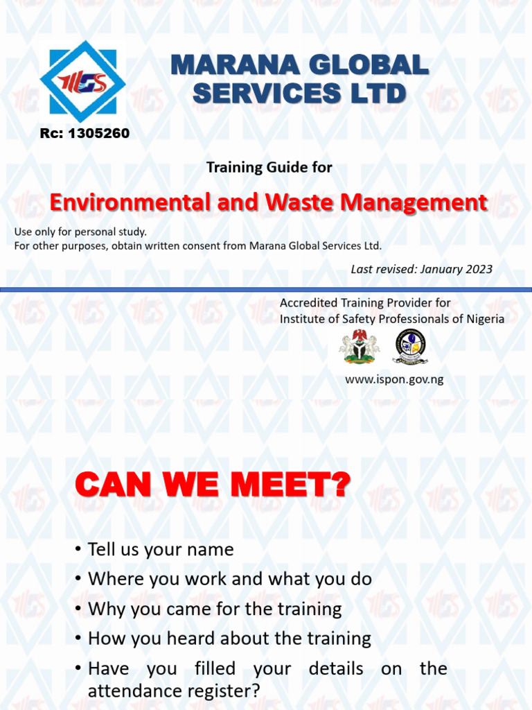 Environmental Awareness Rev2023 | PDF | Waste | Waste Management