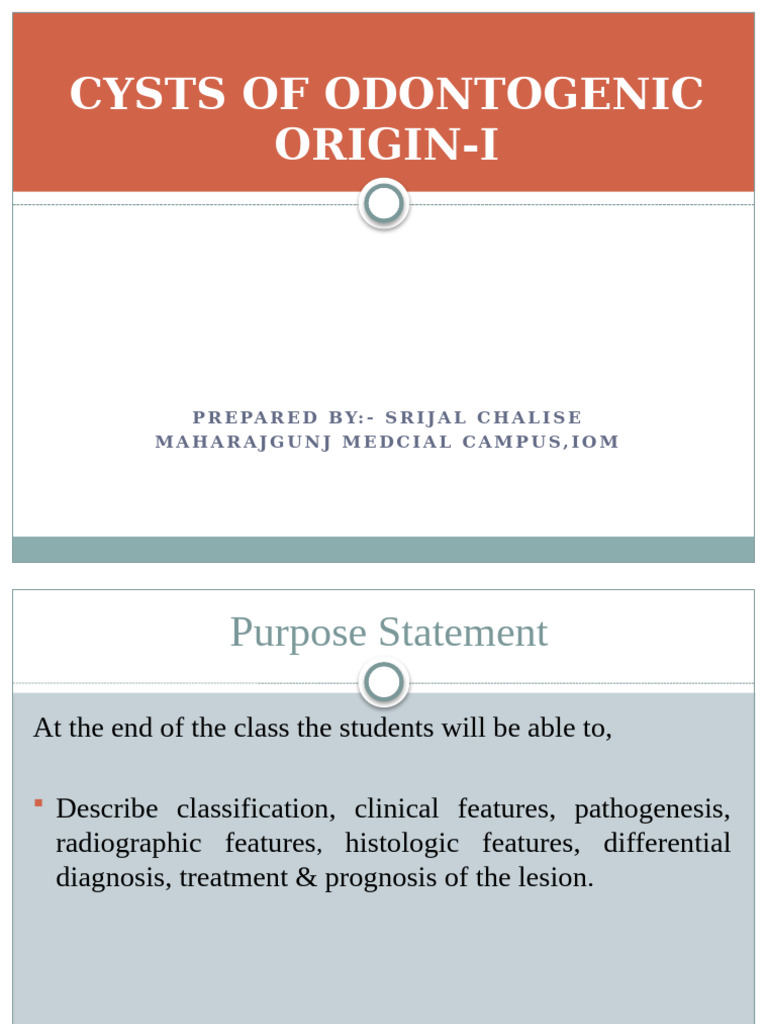 Cyst Classification and Features | PDF | Medical Specialties