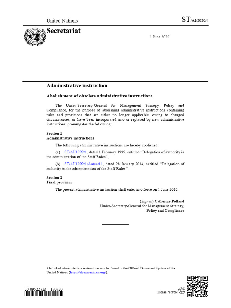 Administrative Instruction | PDF