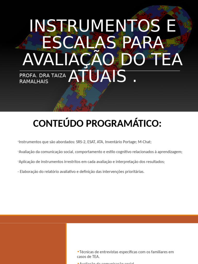Avaliação do TEA: Instrumentos e Métodos | PDF | Autismo | Transtorno ...