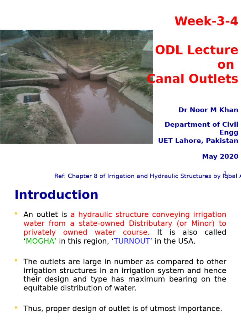 5. Canal Outlets | PDF | Discharge (Hydrology)