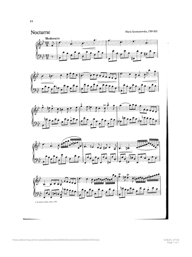 Szymanowska - Nokturn - BB - Ex - MUS-1610-SP25 - Basic Music II | PDF