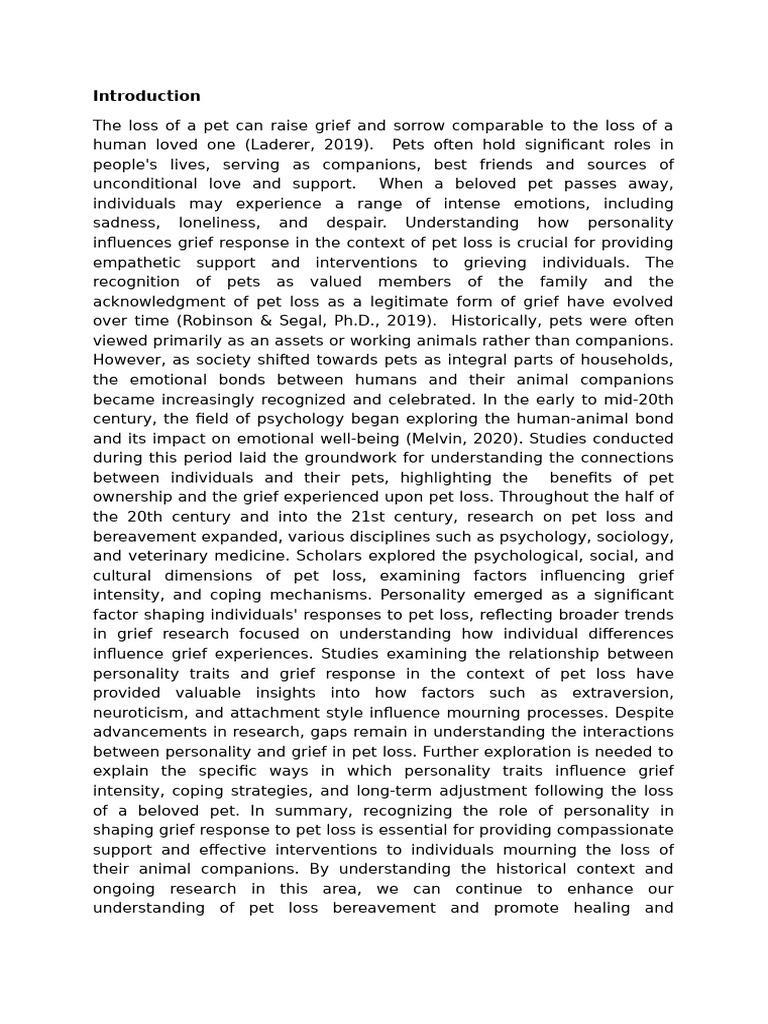 Introduction Pdf Grief Emotions