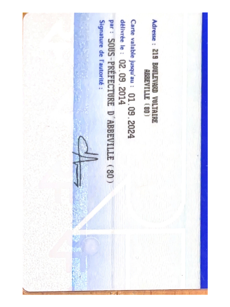 Verso Piece Identite | PDF