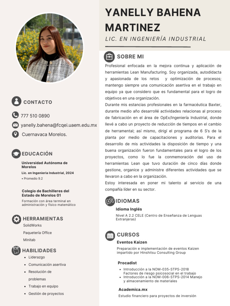 CurriculumVitae YBM | PDF | Ingeniería Industrial | Business