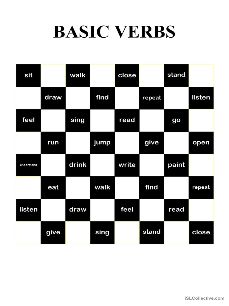 Checkers - Basic Verbs | PDF