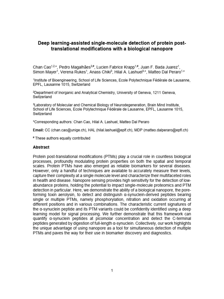 Deep Learning-Assisted Single-Molecule Detection of Protein Post ...