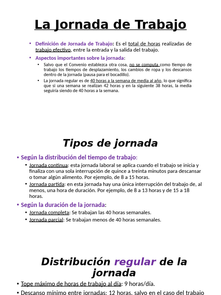 La Jornada de Trabajo | PDF | Tiempo de trabajo | Derecho laboral