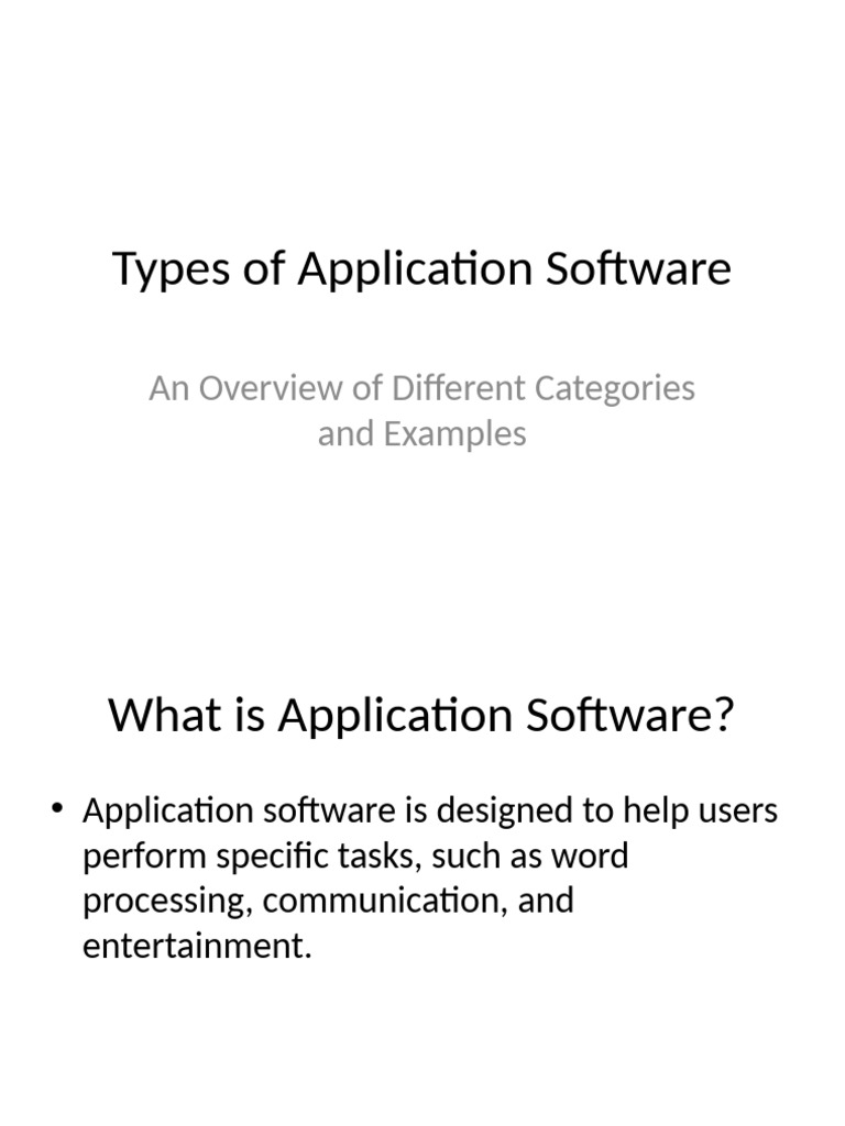 Types of Application Software | PDF