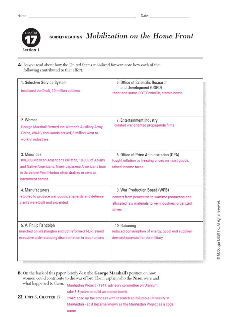 Ellen Head - Chapter 17 Section 1 | PDF
