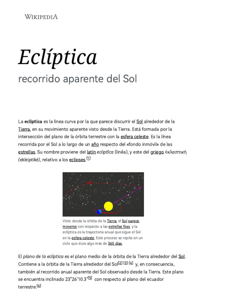 Qué es la Eclíptica y su trayectoria | PDF | Sistema solar | Mecánica ...