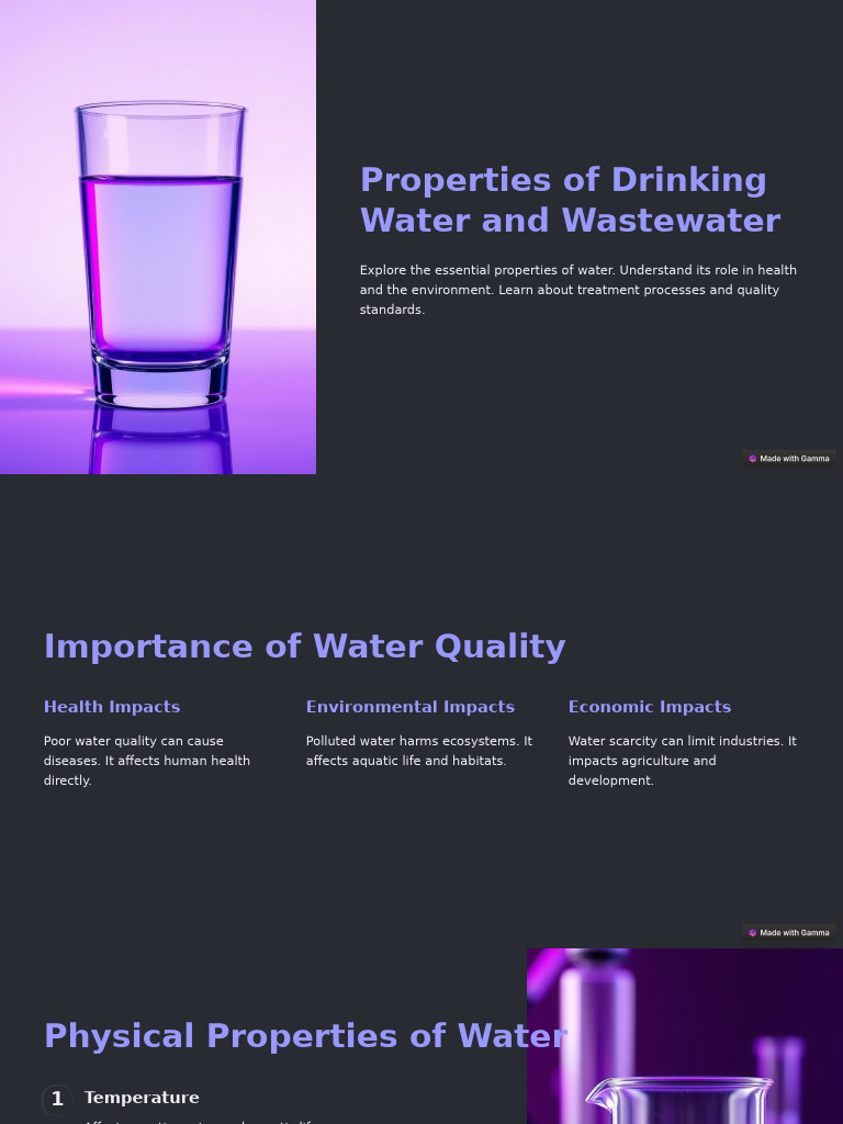 Water Quality: Properties & Treatment | PDF | Water Pollution | Water ...