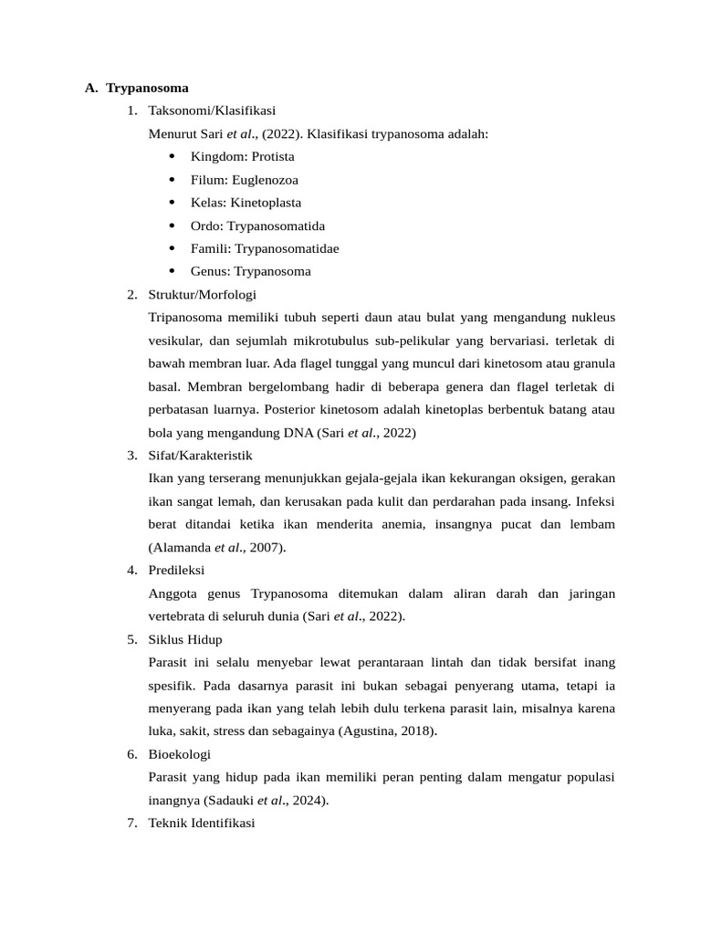 Trypanosoma Dan Henneguya | PDF