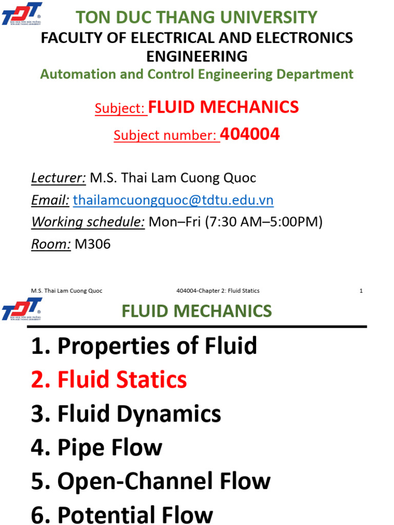 Chap 2 - Fluid Statics | PDF | Pressure | Force