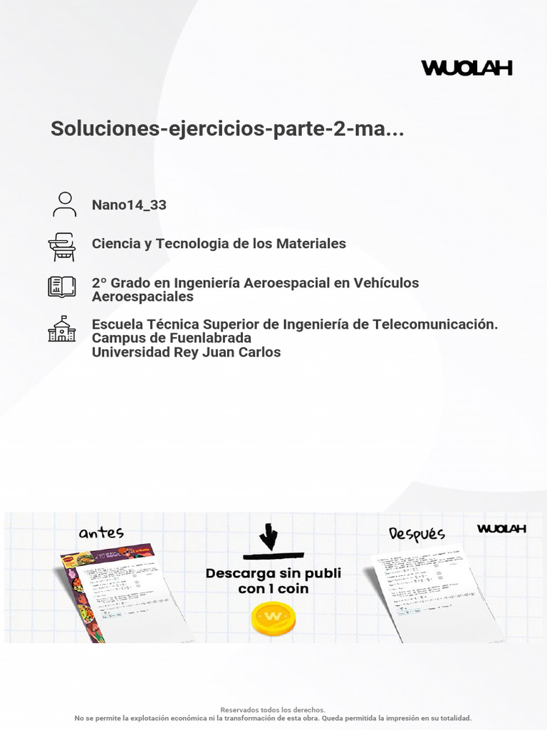 Wuolah Free Soluciones Ejercicios Parte 2 Materiales | PDF | Science | Ingeniería