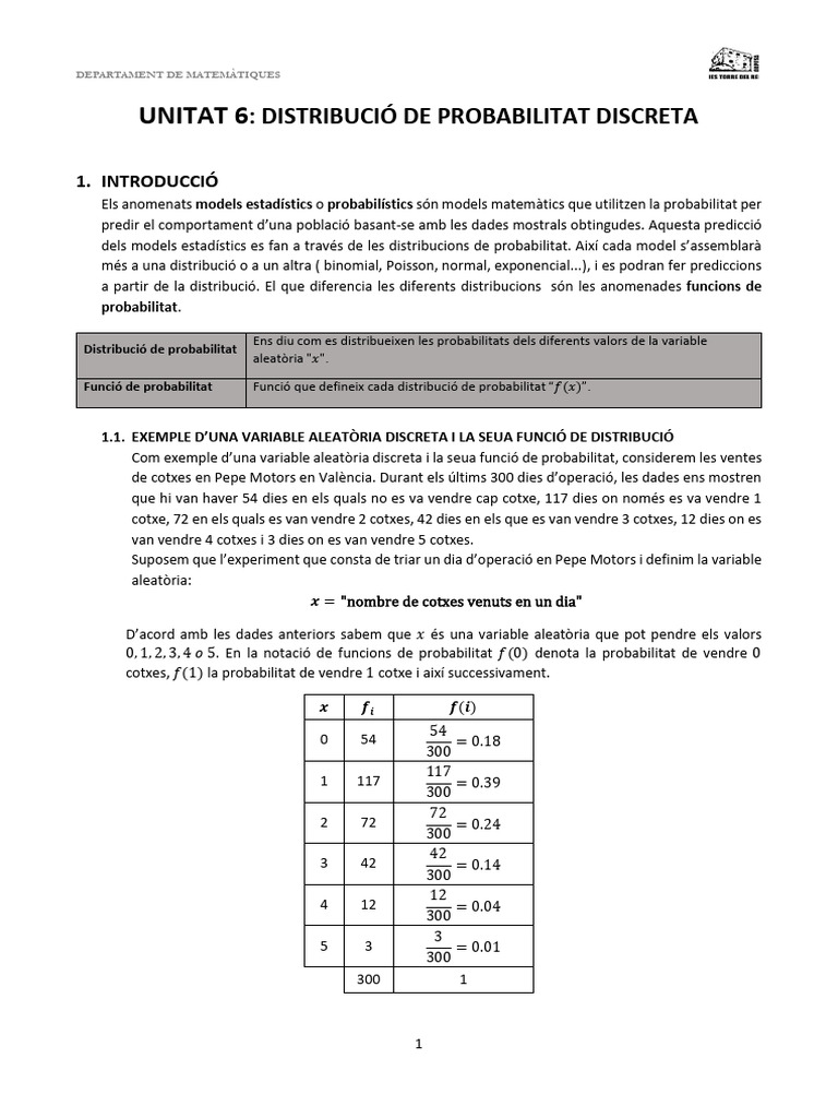 Unitat 6 - Discreta | PDF