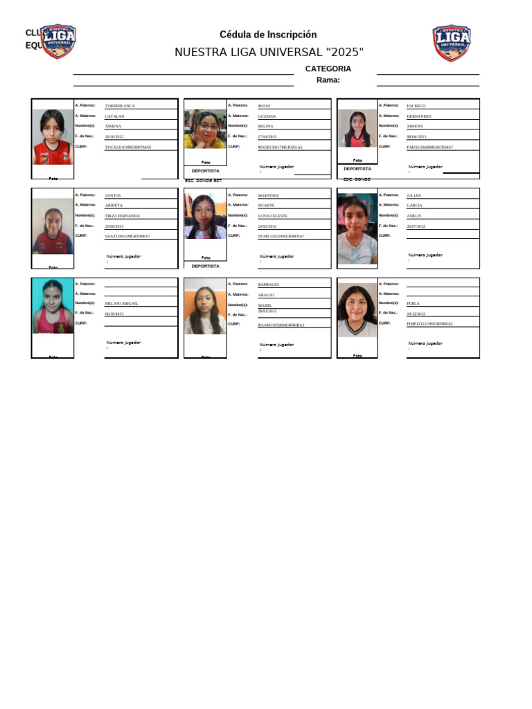 Hechas 2013-2012cedulas de La Liga. | PDF