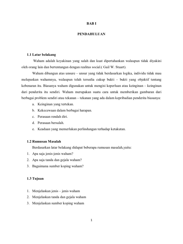 Askep Jiwa Waham | PDF